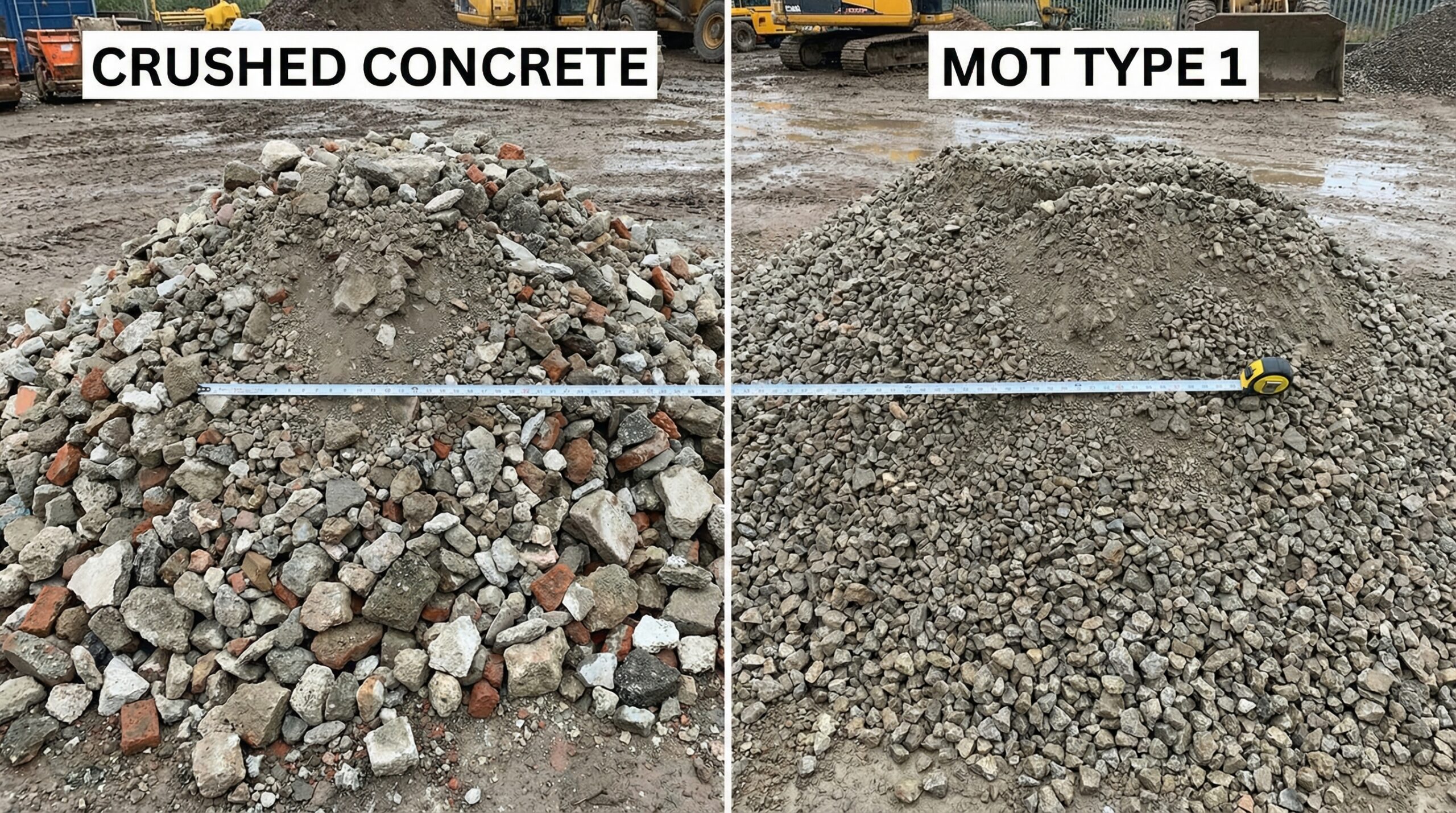 using broken concrete as sub base